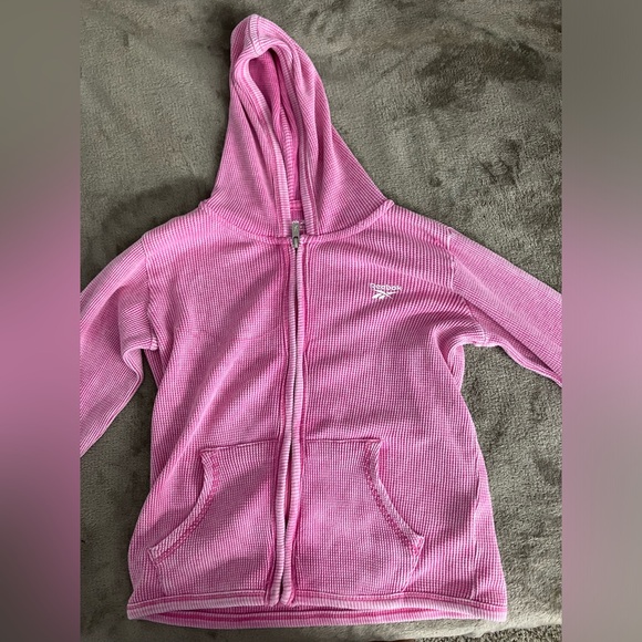 Reebok | Jackets & Coats | Pink Reebok Waffle Nit Kids Girls Size L ...